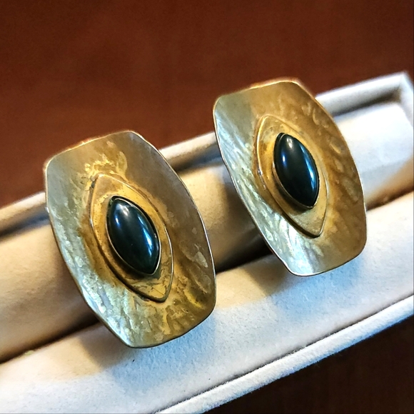 Marjorie Baer | Jewelry | Vtg Marjorie Baer Hammered Brass Earrings ...